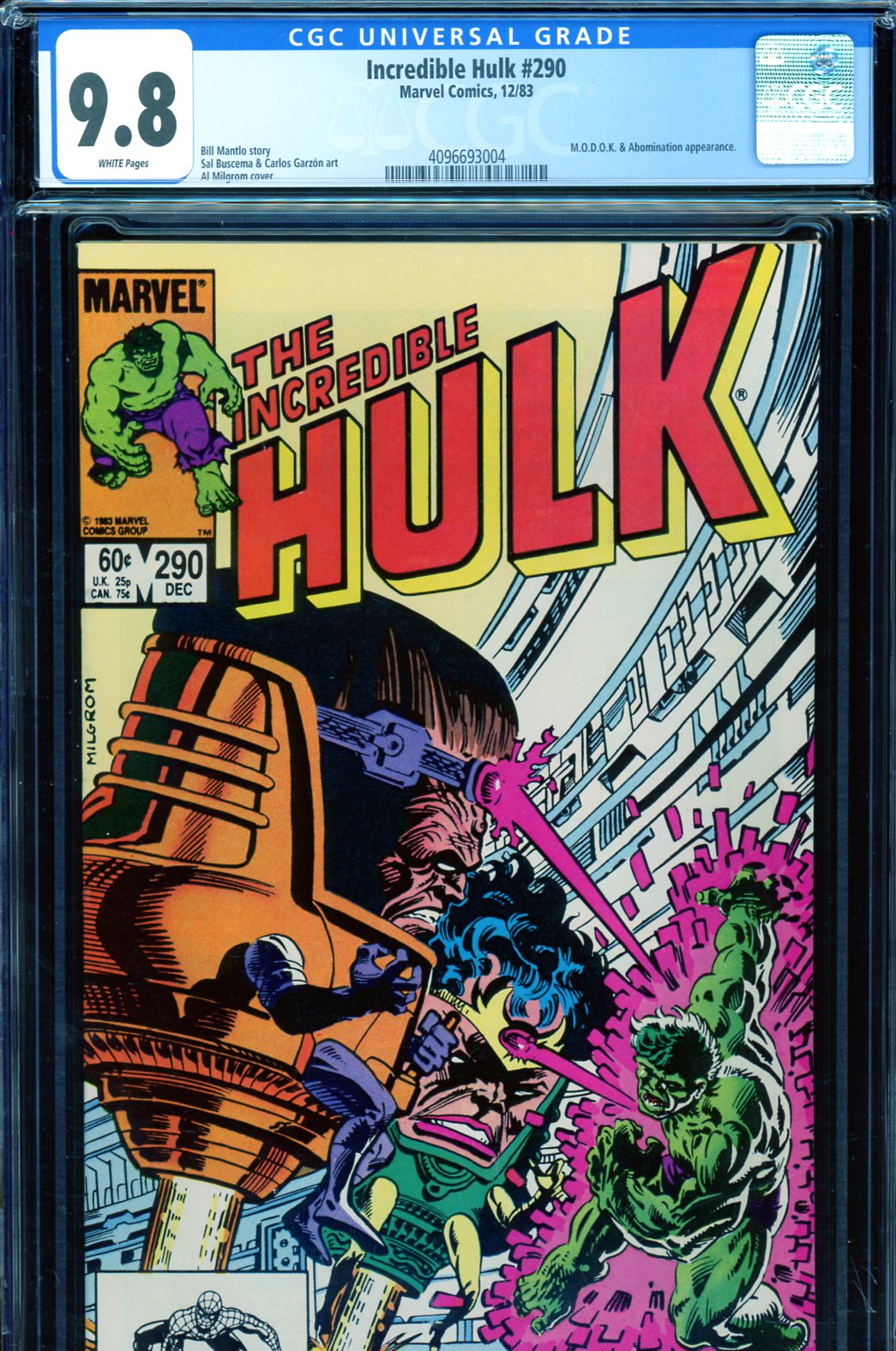 Cedar Chest Comics - Incredible Hulk #290 CGC graded 9.8 HIGHEST GRADED ...