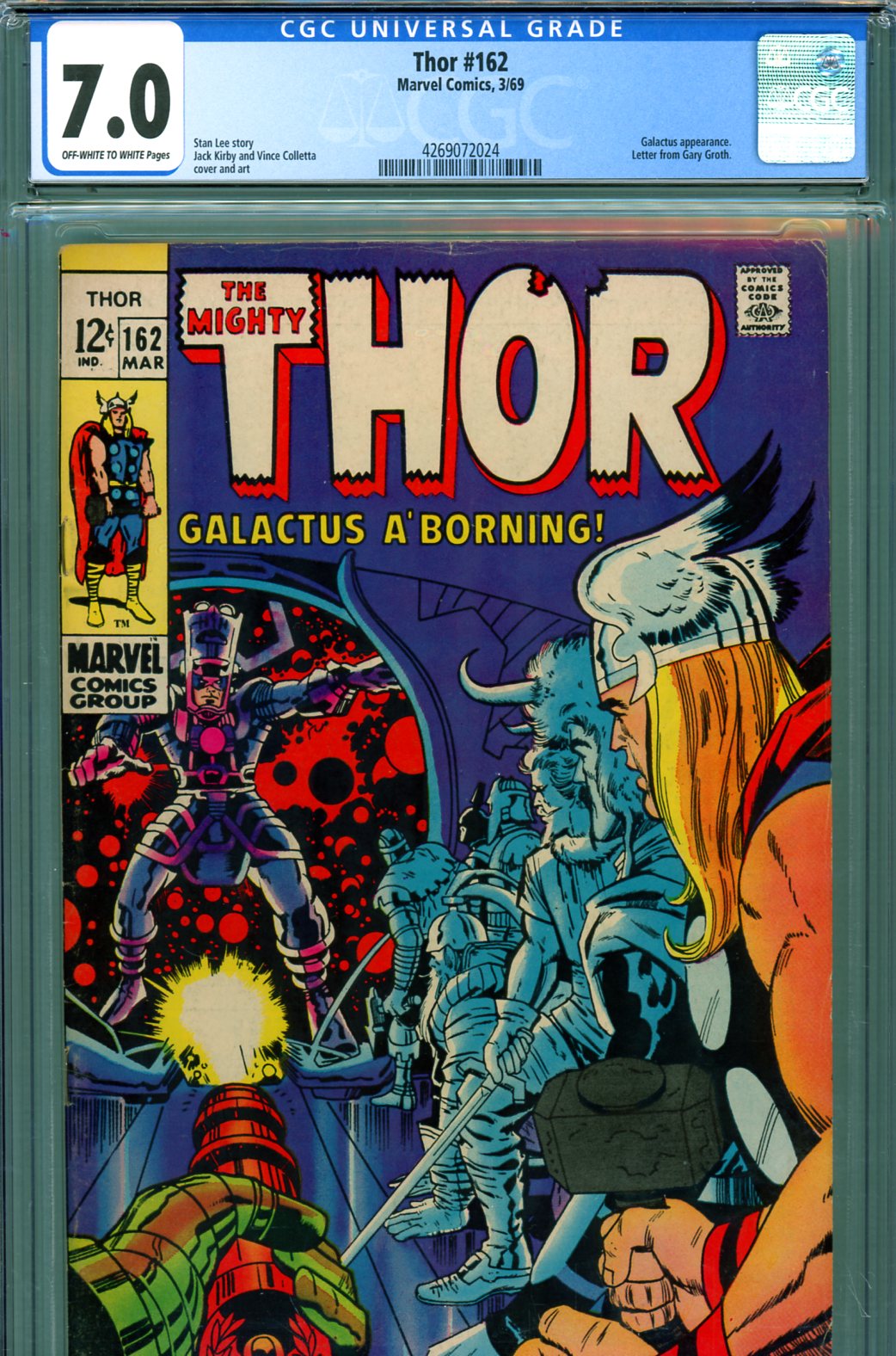 Cedar Chest Comics - Thor #162 CGC graded 7.0 - Galactus cover and ...