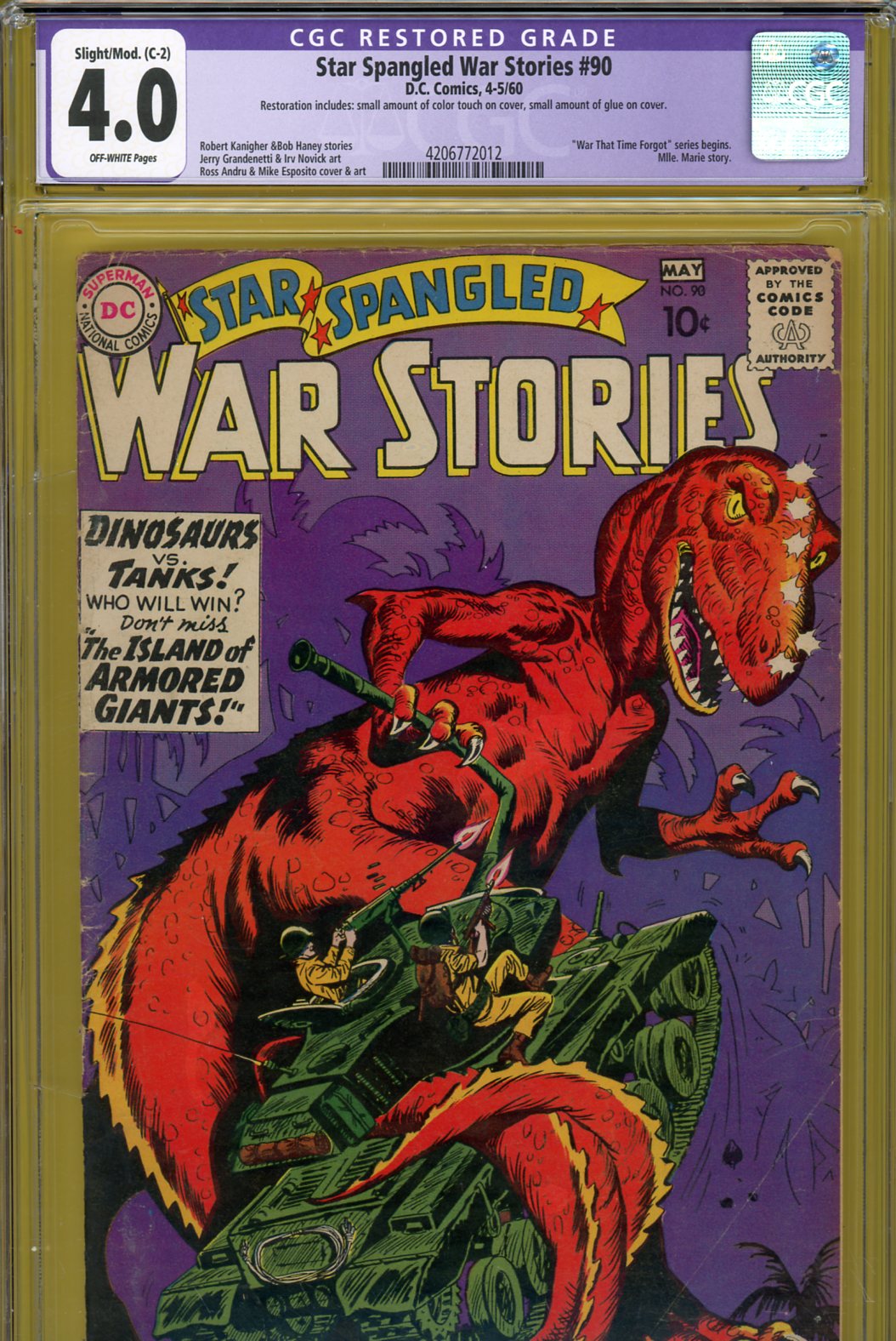 Cedar Chest Comics - Star Spangled War Stories #090 CGC graded 4.0 ...
